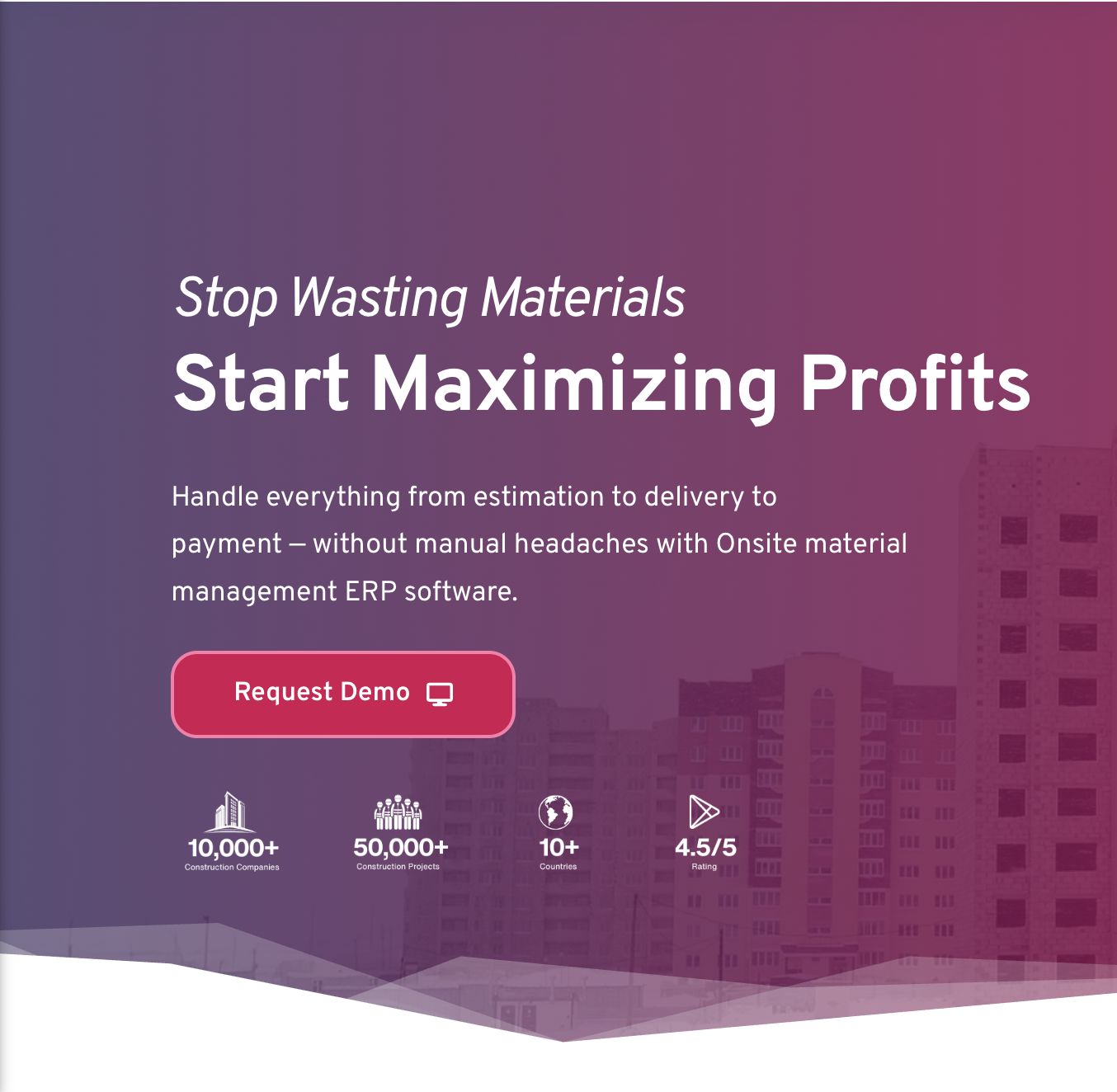 Construction Material Management Software | Onsite ERP